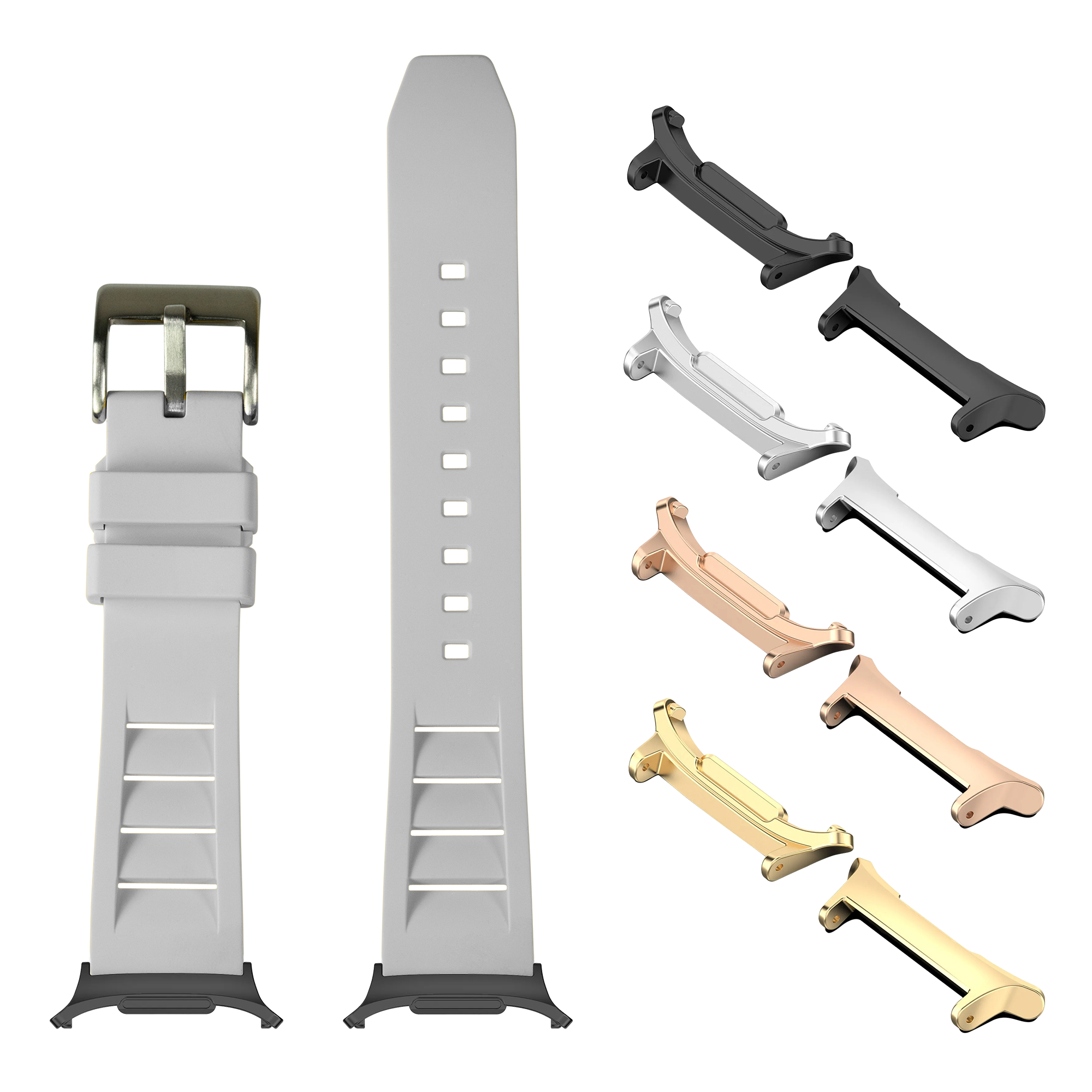[Galaxy Watch 8/Ultra] Shark Fin FKM Rubber - White