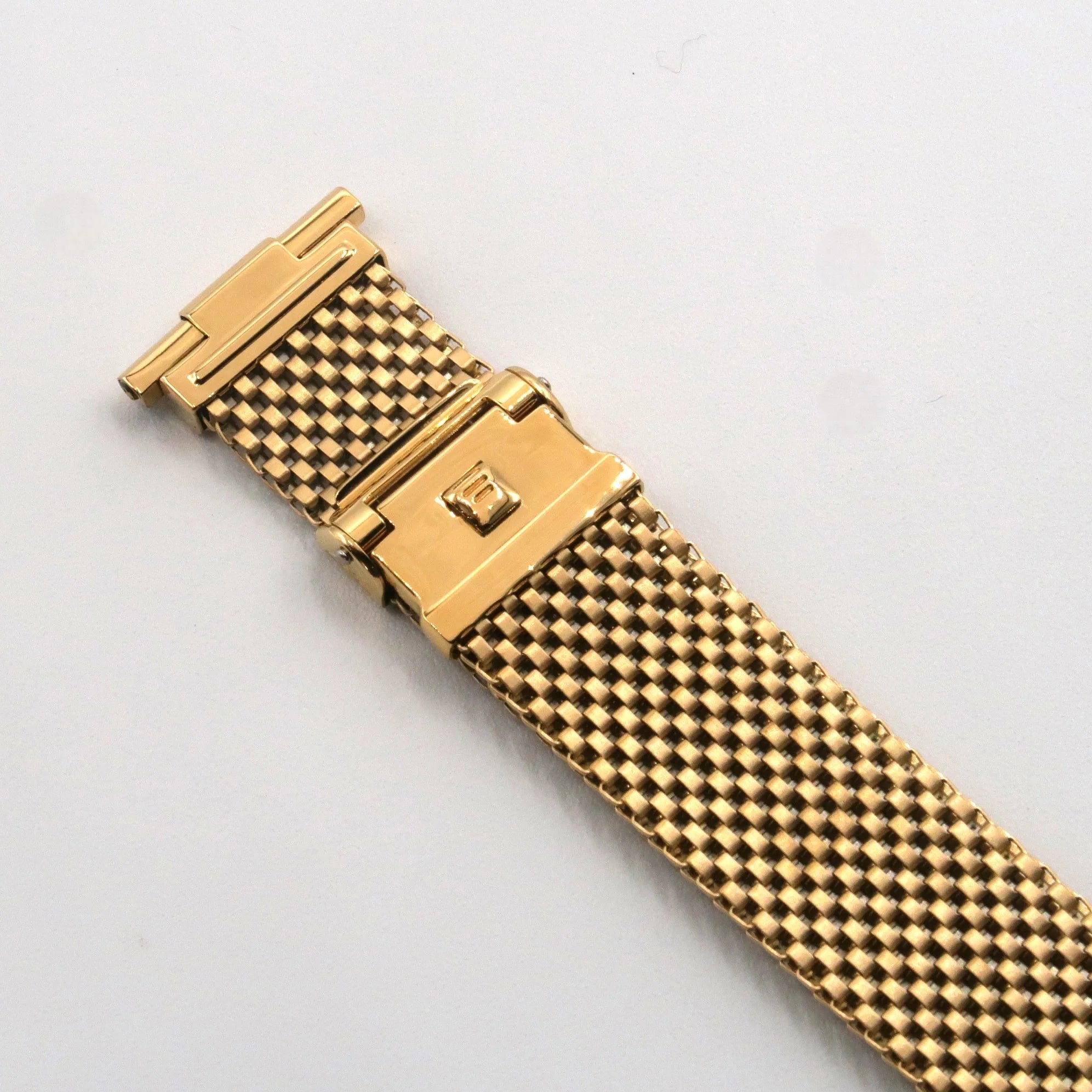 [Forstner] Gold Plated Wide Version Komfit "JB" Mesh Watch Bracelet wi