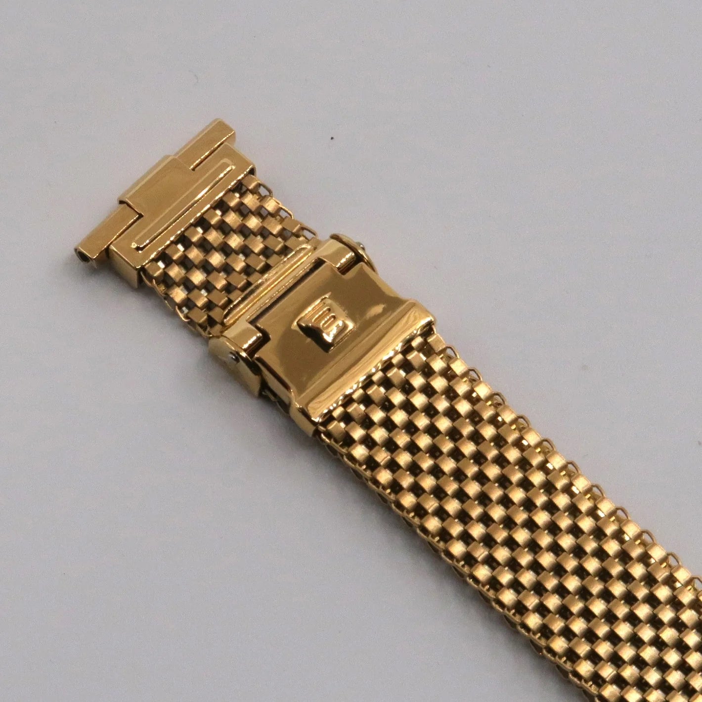 [Forstner] Gold Plated Komfit "JB" Mesh Watch Bracelet with Straight E