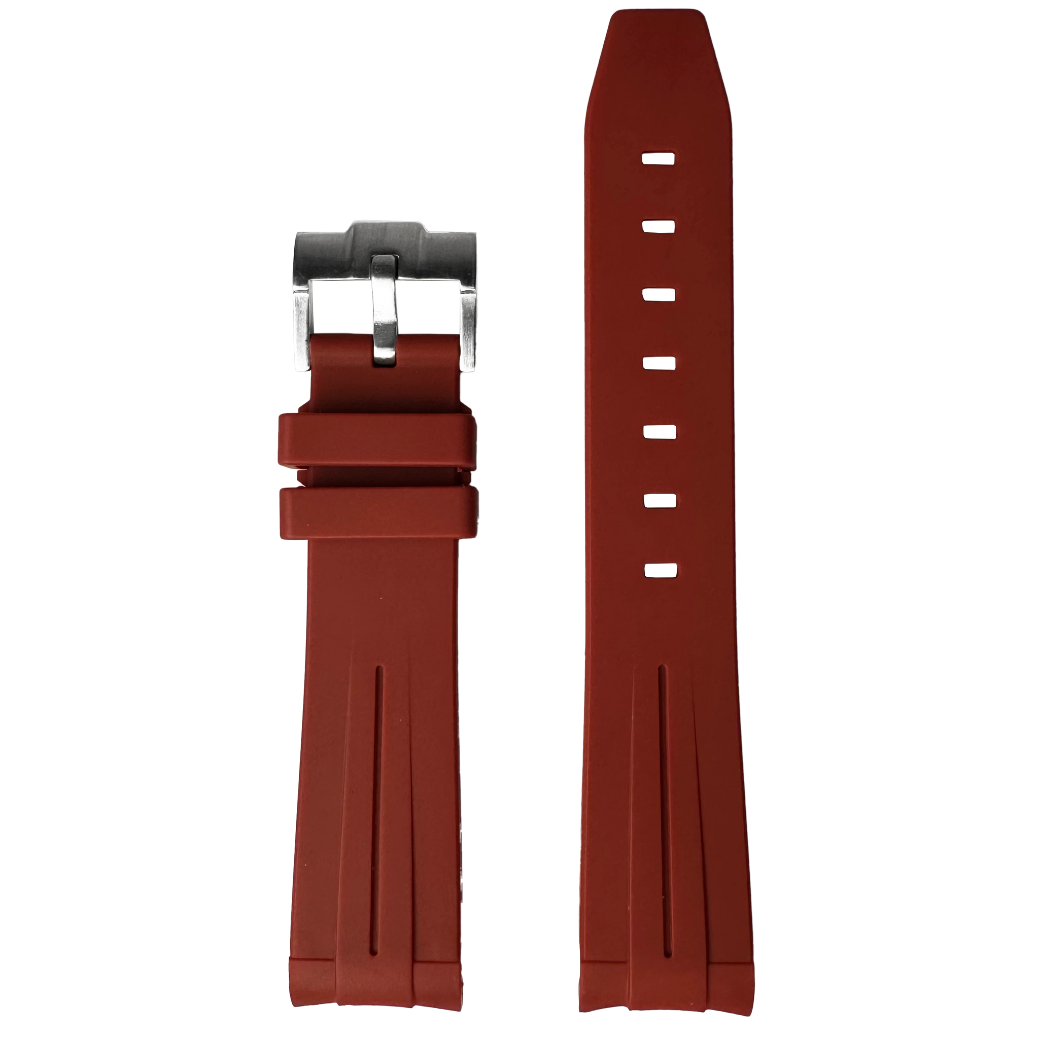 [Curved] King Flexi Rubber - Black with Blue Centre Watch Strap