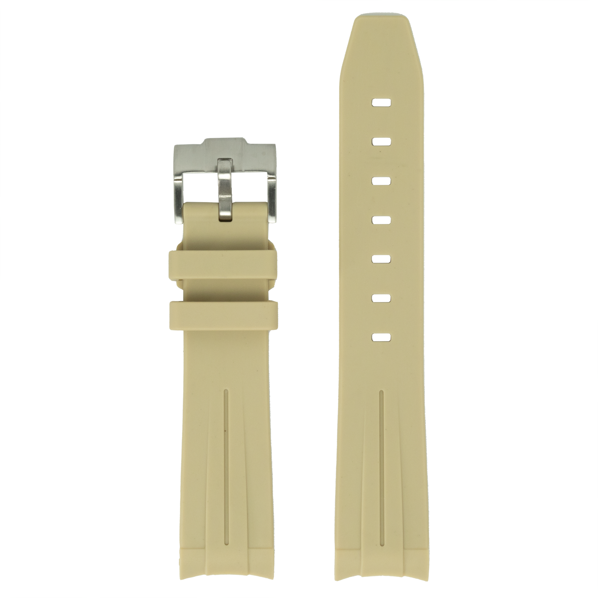 [Curved] King Flexi Rubber - Black with Blue Centre Watch Strap