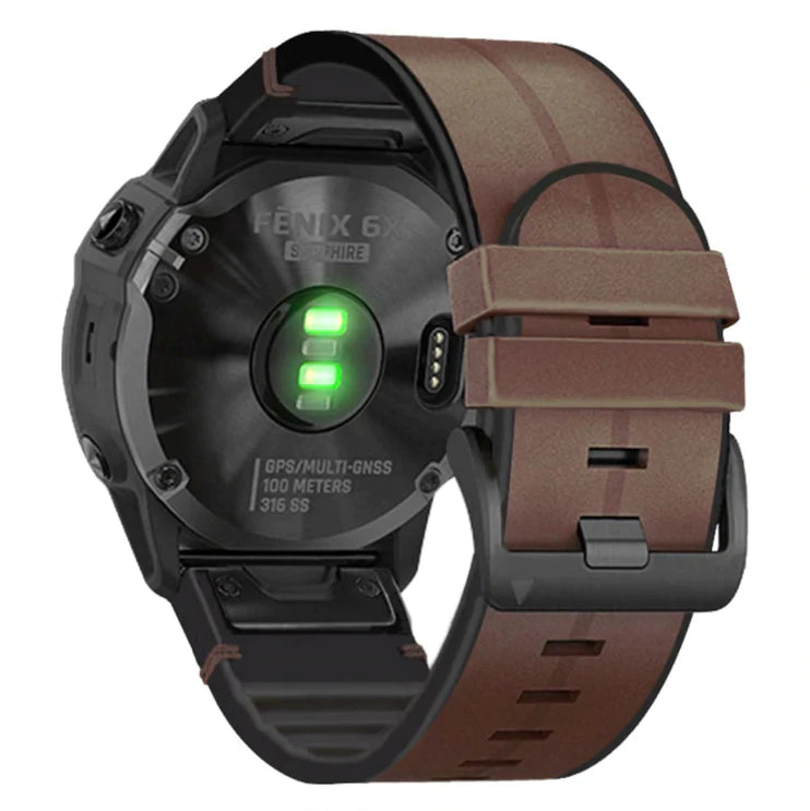Garmin QuickFit Leather Silicone Rubber Watch Strap Replacement